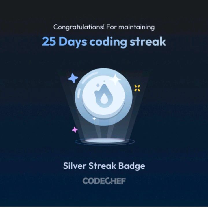 Sakshi Kashyap on LinkedIn: #codechef #codingstreak #silverstreakbadge ... Sakshi Kashyap on LinkedIn: #codechef #codingstreak #silverstreakbadge ...