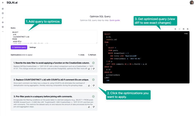 Optimize SQL query in 3 quick steps with full control (TRY IT FOR FREE ... Optimize SQL query in 3 quick steps with full control (TRY IT FOR FREE ...