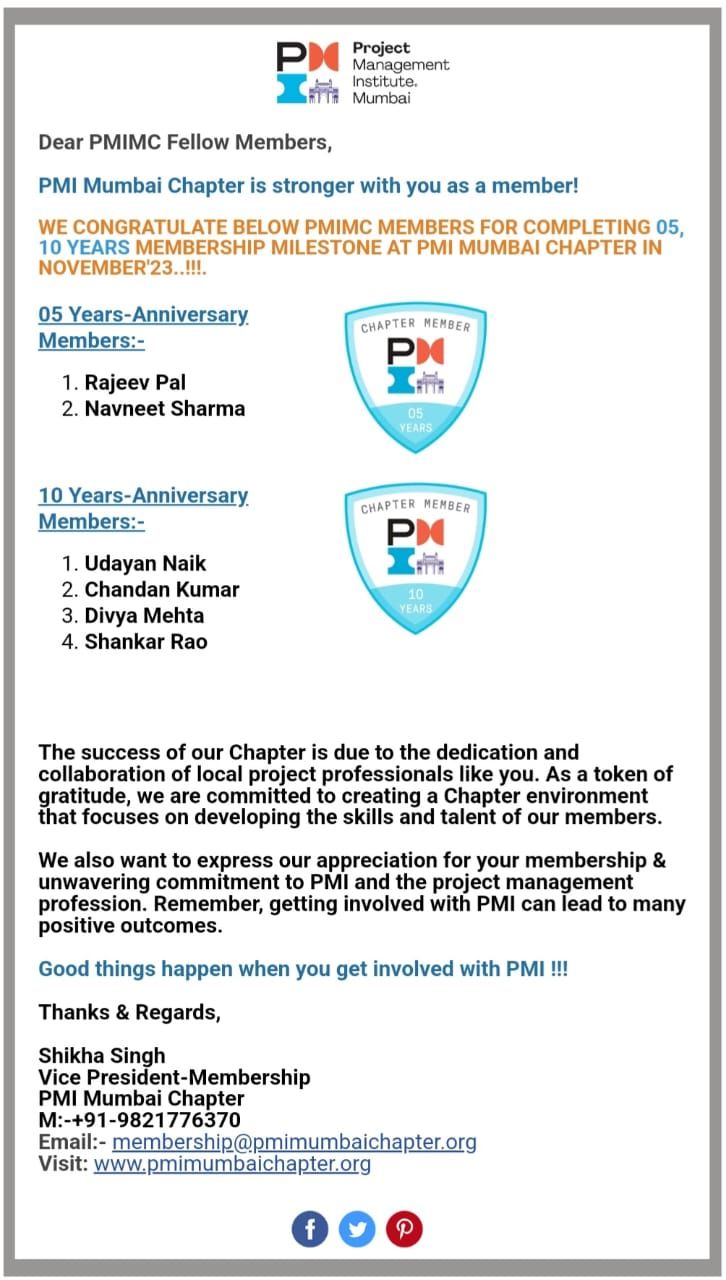 Shikha Singh PMP® on LinkedIn: Congratulations All..!!!.. 😊 🙏 Shikha Singh PMP® on LinkedIn: Congratulations All..!!!.. 😊 🙏