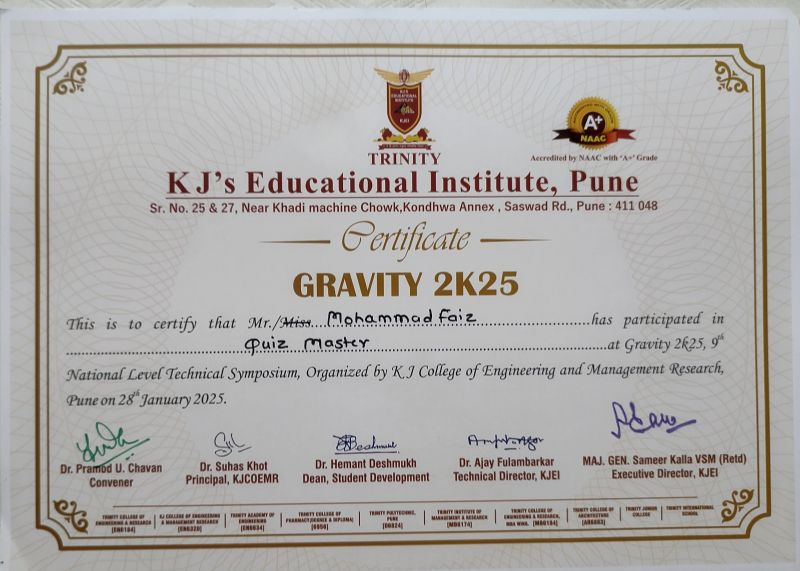 #achievementunlocked #technicalsymposium #gravity2k25… | MOHAMMED FAIZ KAZI #achievementunlocked #technicalsymposium #gravity2k25… | MOHAMMED FAIZ KAZI