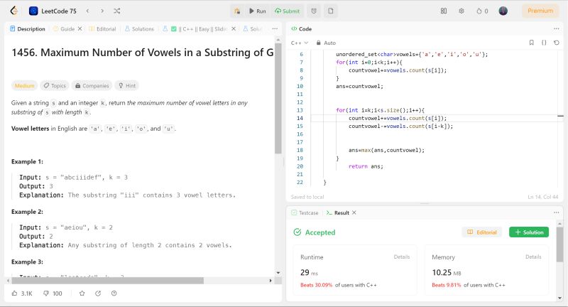 LeetCode challenge: Maximum Number of Vowels in a String | Divyansh ... LeetCode challenge: Maximum Number of Vowels in a String | Divyansh ...
