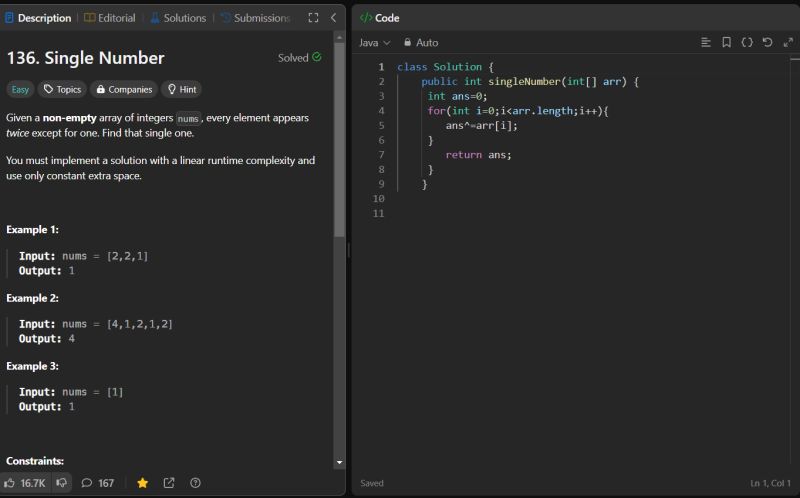 Deepak Kushwah on LinkedIn: Leetcode #136. Single Number problem solved ... Deepak Kushwah on LinkedIn: Leetcode #136. Single Number problem solved ...