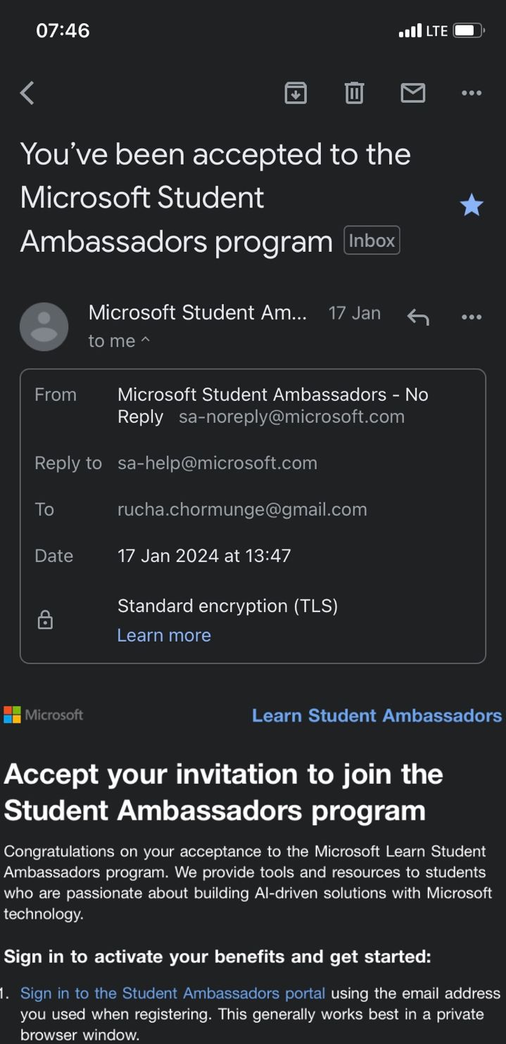 Rucha Chormunge on LinkedIn: #mlsa #microsoft #studentambassadors # ... Rucha Chormunge on LinkedIn: #mlsa #microsoft #studentambassadors # ...