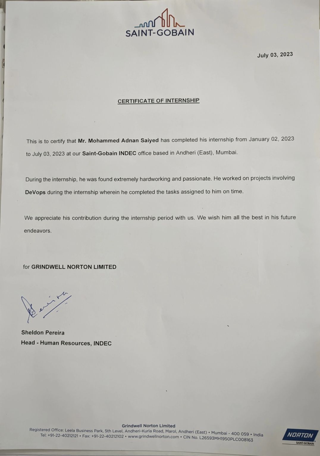 Md Adnan Sayyed on LinkedIn: #internshipcompleted #thankyou #gratitude ... Md Adnan Sayyed on LinkedIn: #internshipcompleted #thankyou #gratitude ...