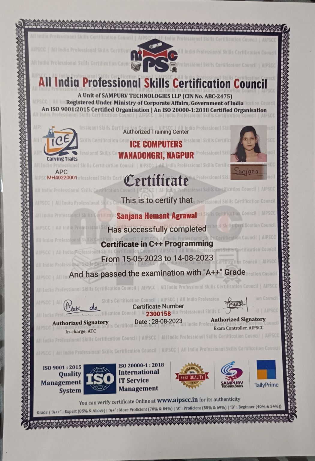 Sanjana Agrawal on LinkedIn: #cplusplus #programming #certificationcomplete Sanjana Agrawal on LinkedIn: #cplusplus #programming #certificationcomplete
