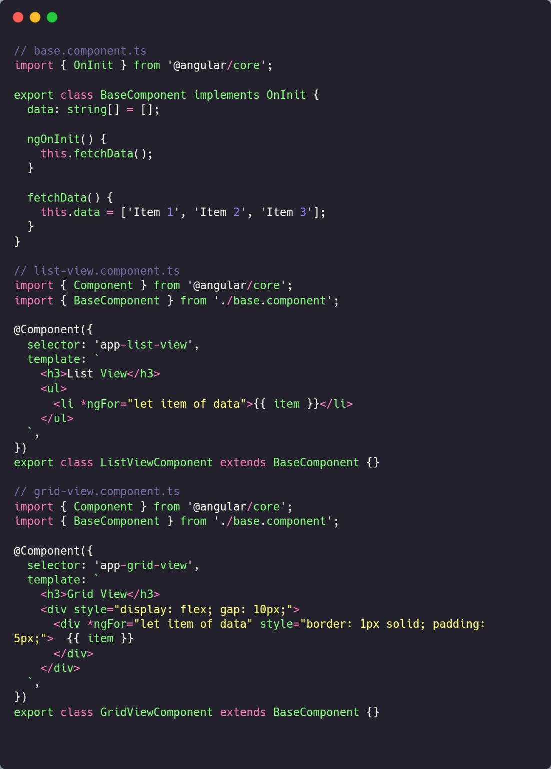 Aaron Mehrabi on LinkedIn: Hey men don't do inheritance in Angular use ... Aaron Mehrabi on LinkedIn: Hey men don't do inheritance in Angular use ...