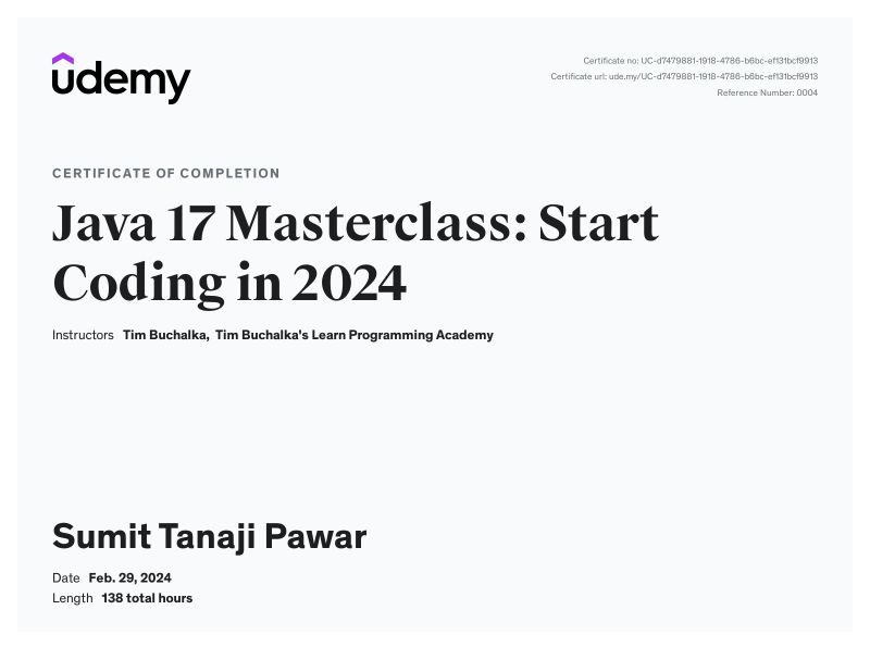 #javamasterclass #udemycertificate #javaprogramming #neverstoplearning ... #javamasterclass #udemycertificate #javaprogramming #neverstoplearning ...
