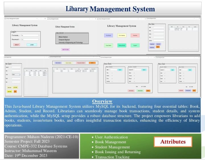 Maham Nadeem on LinkedIn: #dbms #javaprogramming #sql #finalproject # ... Maham Nadeem on LinkedIn: #dbms #javaprogramming #sql #finalproject # ...