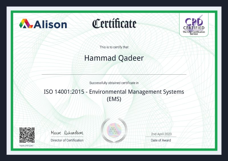 Hammad Qadeer on LinkedIn: #management #environmental Hammad Qadeer on LinkedIn: #management #environmental