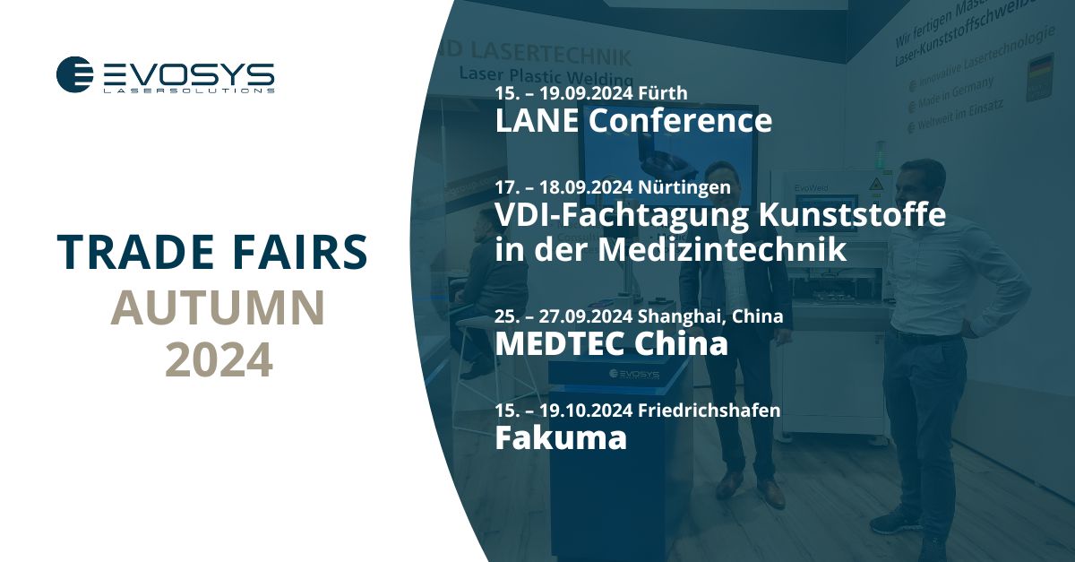 Evosys Laser GmbH on LinkedIn: We are starting the autumn trade fair ... Evosys Laser GmbH on LinkedIn: We are starting the autumn trade fair ...