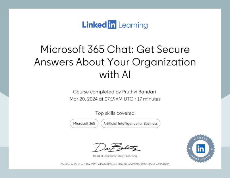 Pruthvi Bandari on LinkedIn: Certificate of Completion Pruthvi Bandari on LinkedIn: Certificate of Completion