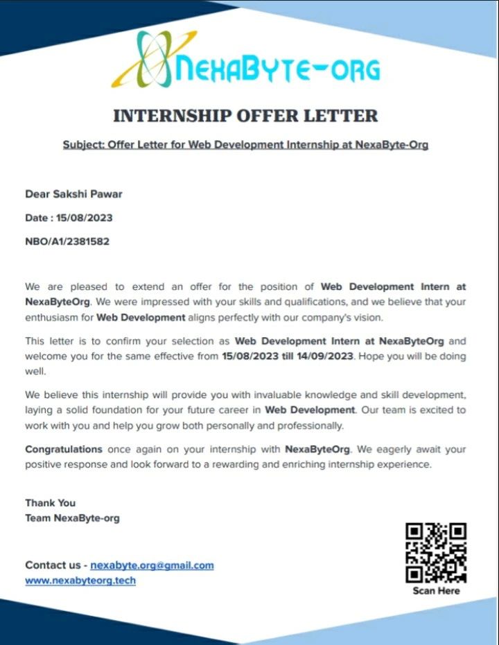 Sakshi Pawar on LinkedIn: #connections #nexabyteorg #nexabyteorg # ... Sakshi Pawar on LinkedIn: #connections #nexabyteorg #nexabyteorg # ...