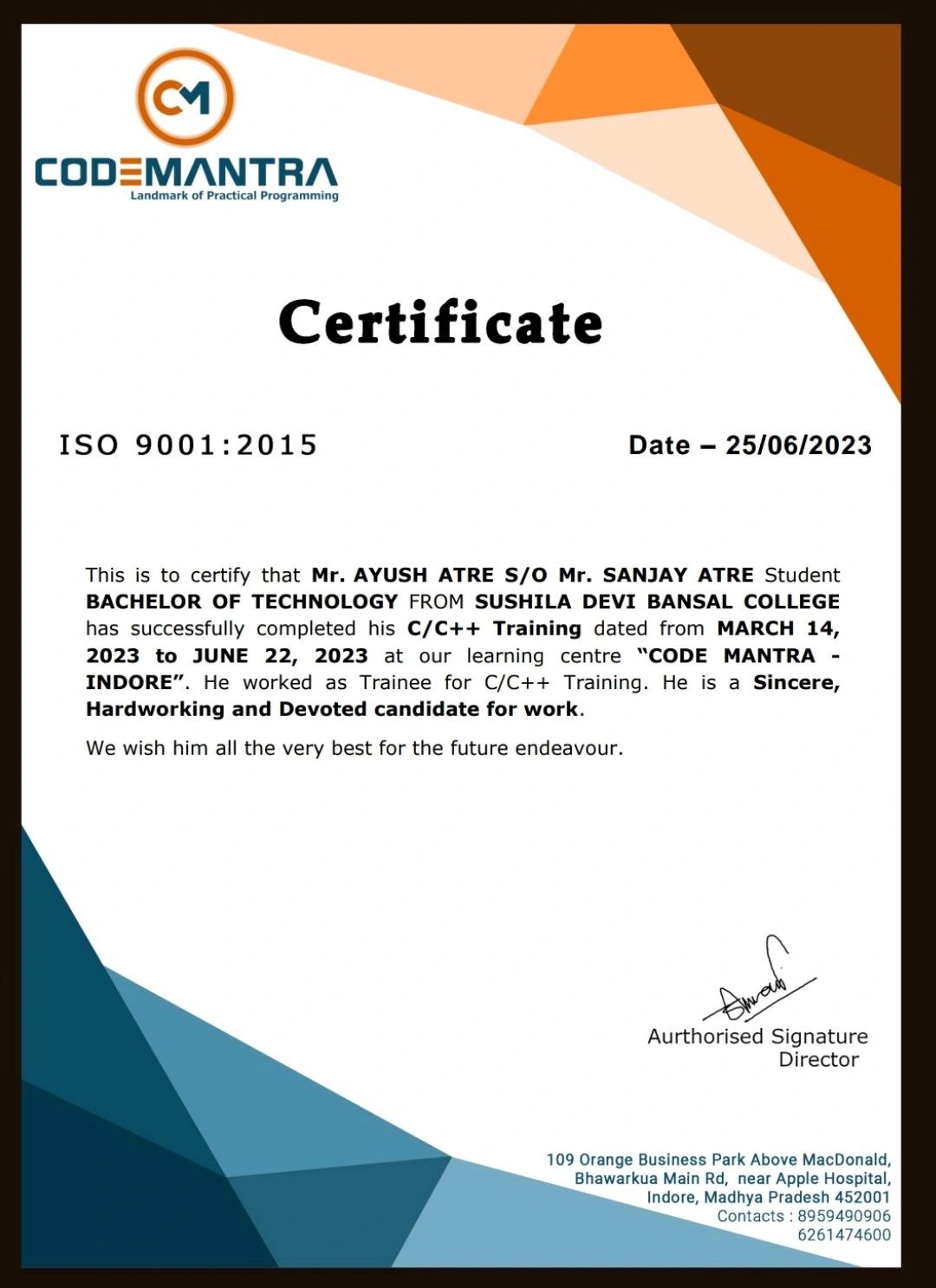 #cprogramming #cplusplus #codingcertification | Ayush Atre #cprogramming #cplusplus #codingcertification | Ayush Atre