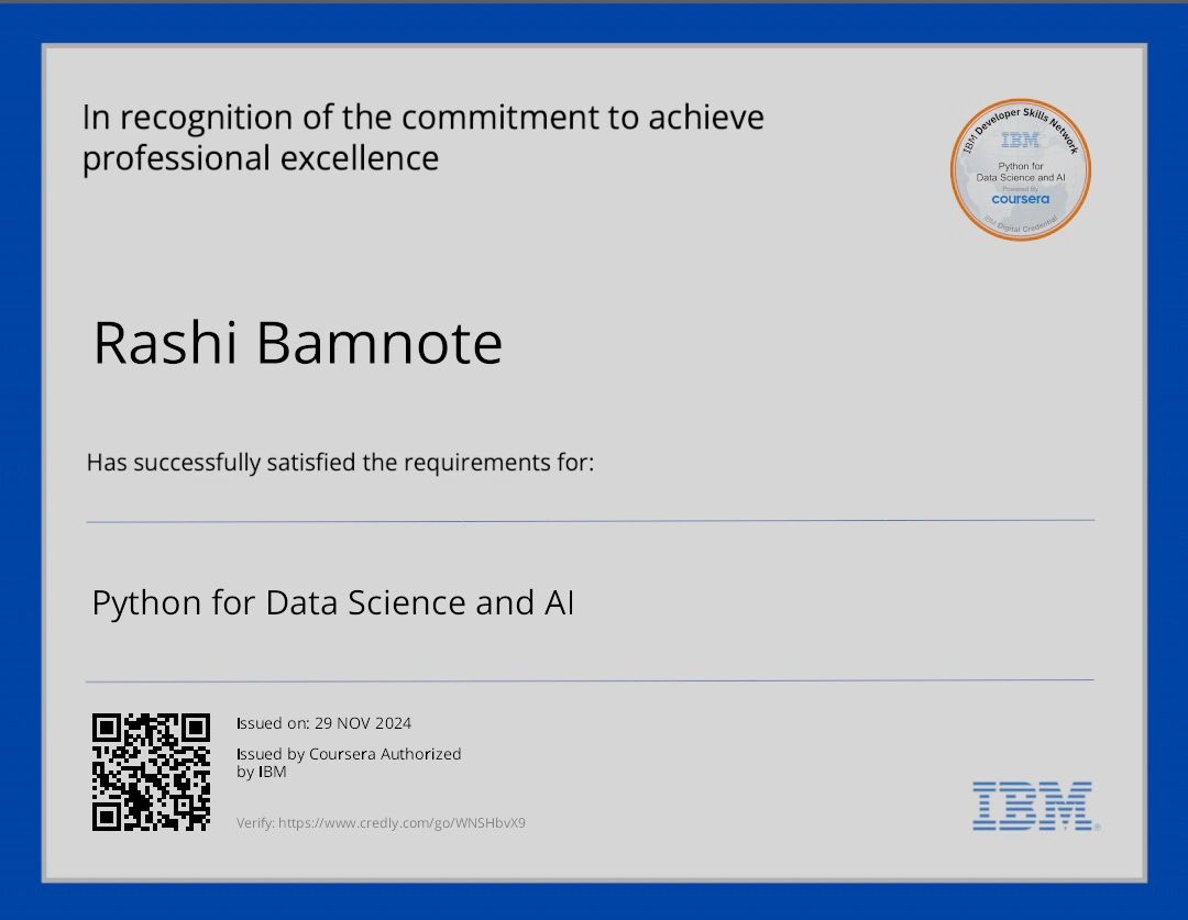 Rashi Bamnote on LinkedIn: #python #datascience #ai #machinelearning # ... Rashi Bamnote on LinkedIn: #python #datascience #ai #machinelearning # ...