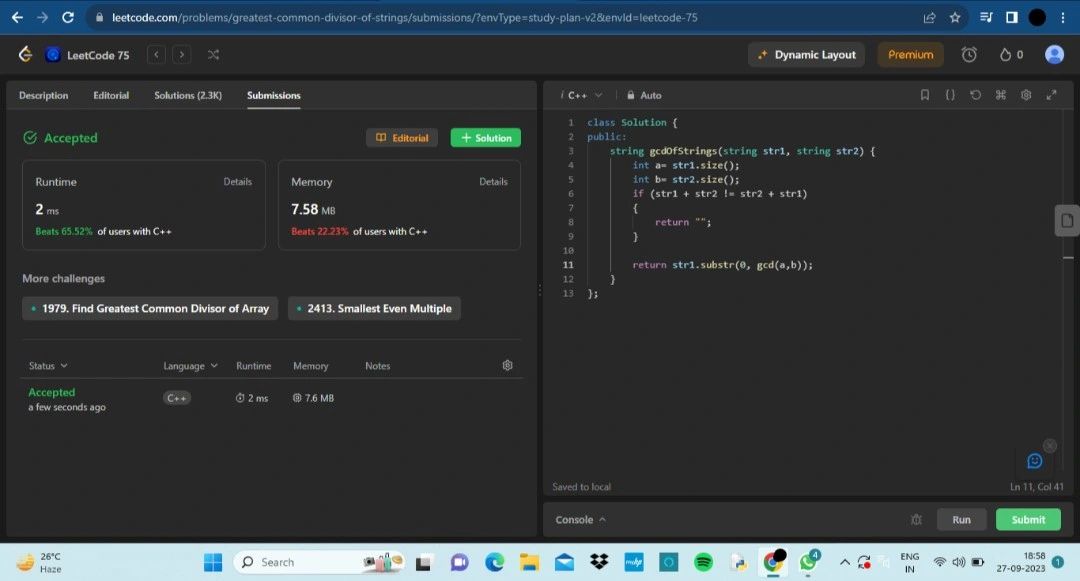 Day 2 of LeetCode 75-Day Challenge | Harsh Gupta posted on the topic ... Day 2 of LeetCode 75-Day Challenge | Harsh Gupta posted on the topic ...
