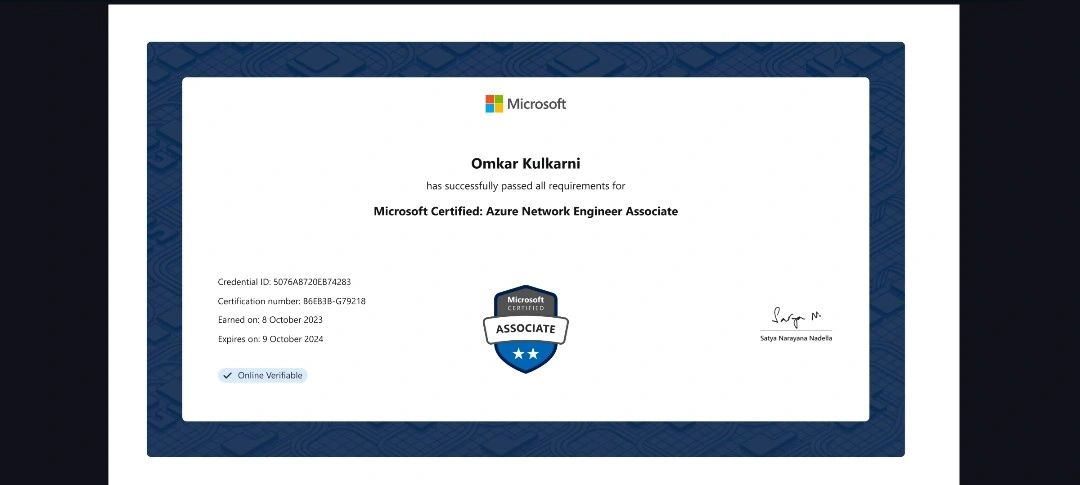 Omkar Kulkarni on LinkedIn: Achievement Unlocked. AZ-700 Omkar Kulkarni on LinkedIn: Achievement Unlocked. AZ-700