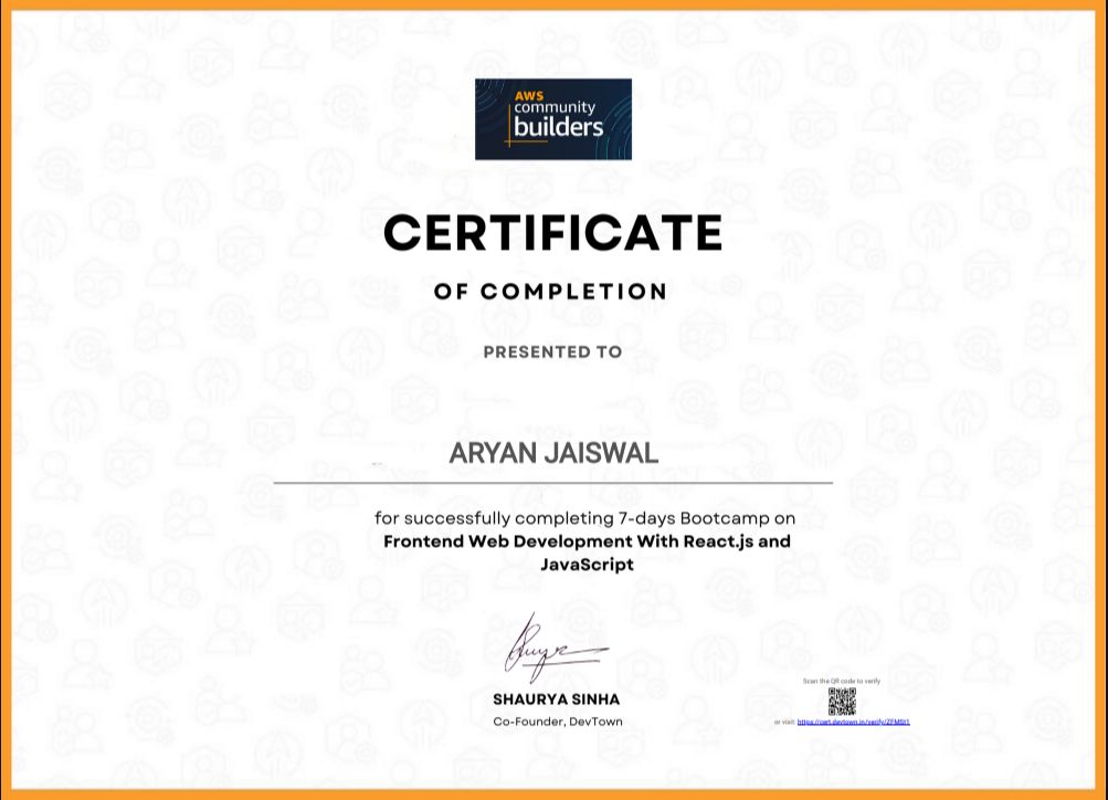 Aryan Jaiswal on LinkedIn: #aws #devtown #frontend #frontenddeveloper # ... Aryan Jaiswal on LinkedIn: #aws #devtown #frontend #frontenddeveloper # ...