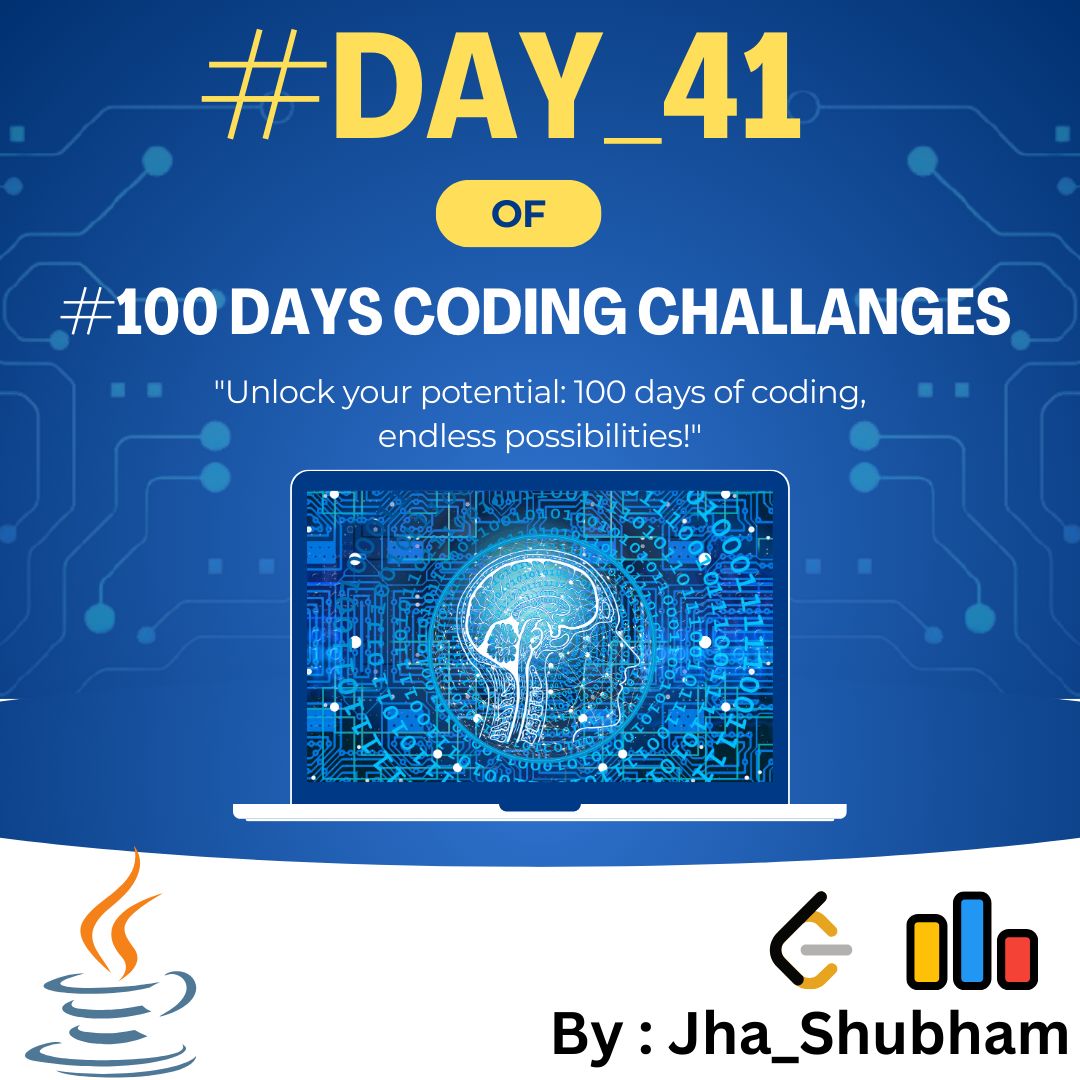 Jha Shubham on LinkedIn: #day_41 #100_day_coding_challenge #leetcode # ... Jha Shubham on LinkedIn: #day_41 #100_day_coding_challenge #leetcode # ...