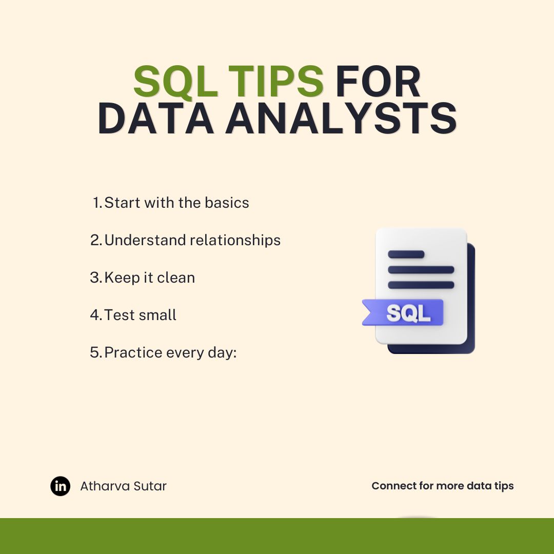 Atharva Sutar on LinkedIn: #sqltips #dataanalytics #learnsql Atharva Sutar on LinkedIn: #sqltips #dataanalytics #learnsql