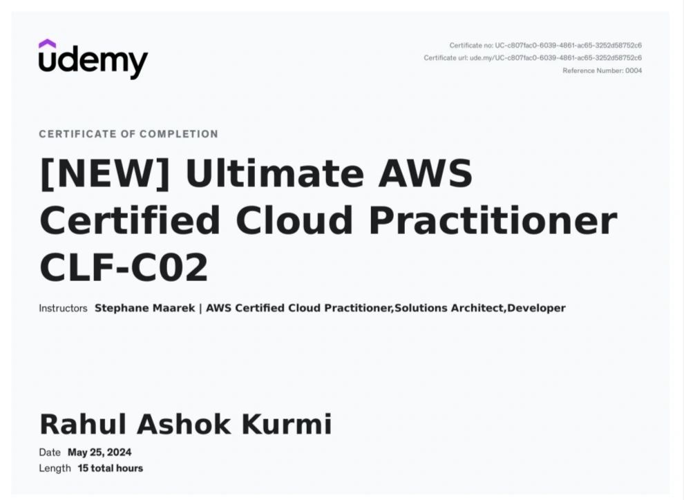 Rahul Kurmi on LinkedIn: #aws #cloudcomputing #certification #udemy # ... Rahul Kurmi on LinkedIn: #aws #cloudcomputing #certification #udemy # ...