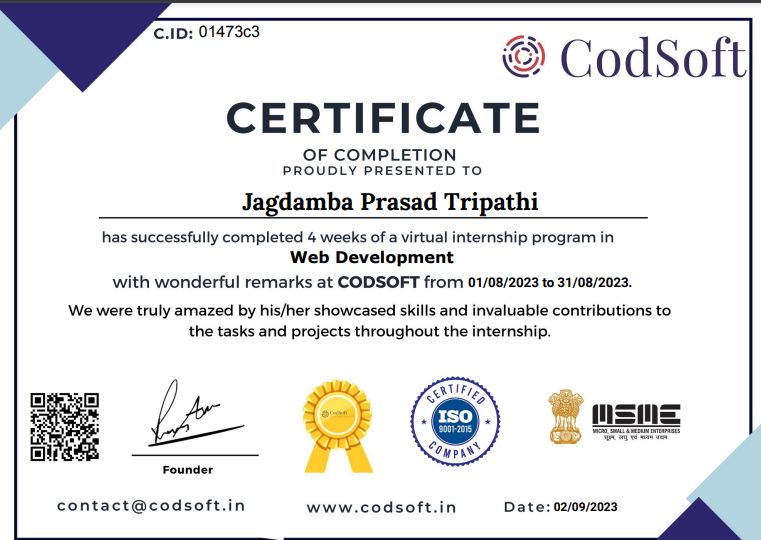 #codsoft #cip #internshipcompletion #newbeginnings #careergrowth ... #codsoft #cip #internshipcompletion #newbeginnings #careergrowth ...