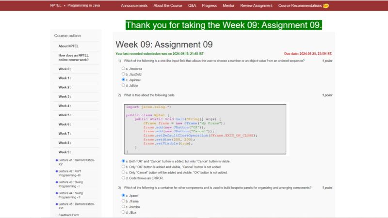 Sachin MR on LinkedIn: #java #program #nptel #week9 #assignment # ... Sachin MR on LinkedIn: #java #program #nptel #week9 #assignment # ...