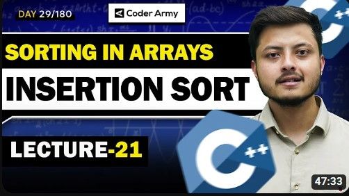 Day 29 of the #180DaysOfCode Challenge: Insertion Sort | SHUBHAM SINGH ... Day 29 of the #180DaysOfCode Challenge: Insertion Sort | SHUBHAM SINGH ...