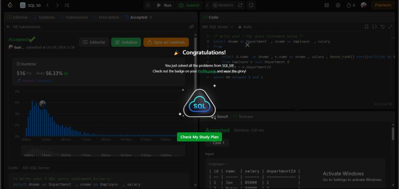 Badry Anas on LinkedIn: I have successfully solved 50 SQL problems on ... Badry Anas on LinkedIn: I have successfully solved 50 SQL problems on ...