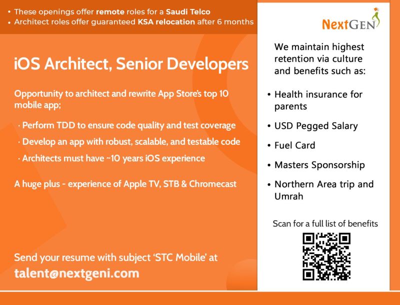 Bushra Fatima (CHRP) on LinkedIn: #nextgeni #hiring #ios #architect Bushra Fatima (CHRP) on LinkedIn: #nextgeni #hiring #ios #architect