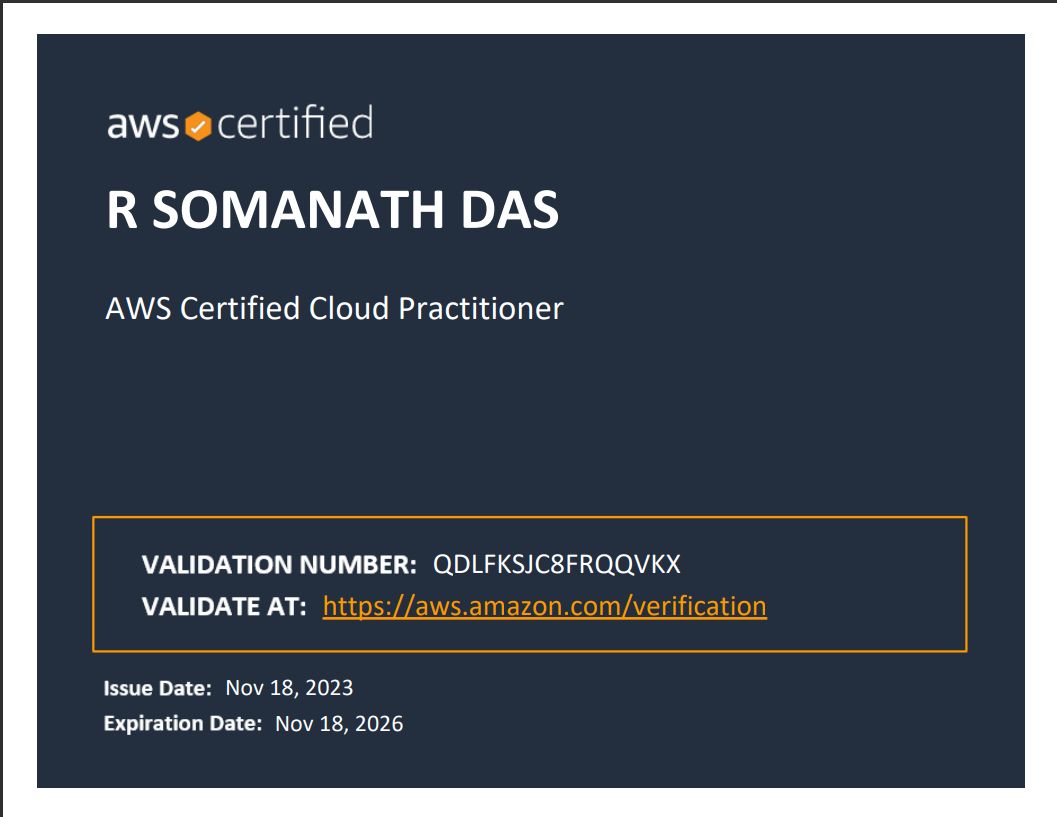 R Somanath Das on LinkedIn: I'm excited to share that I've completed ... R Somanath Das on LinkedIn: I'm excited to share that I've completed ...