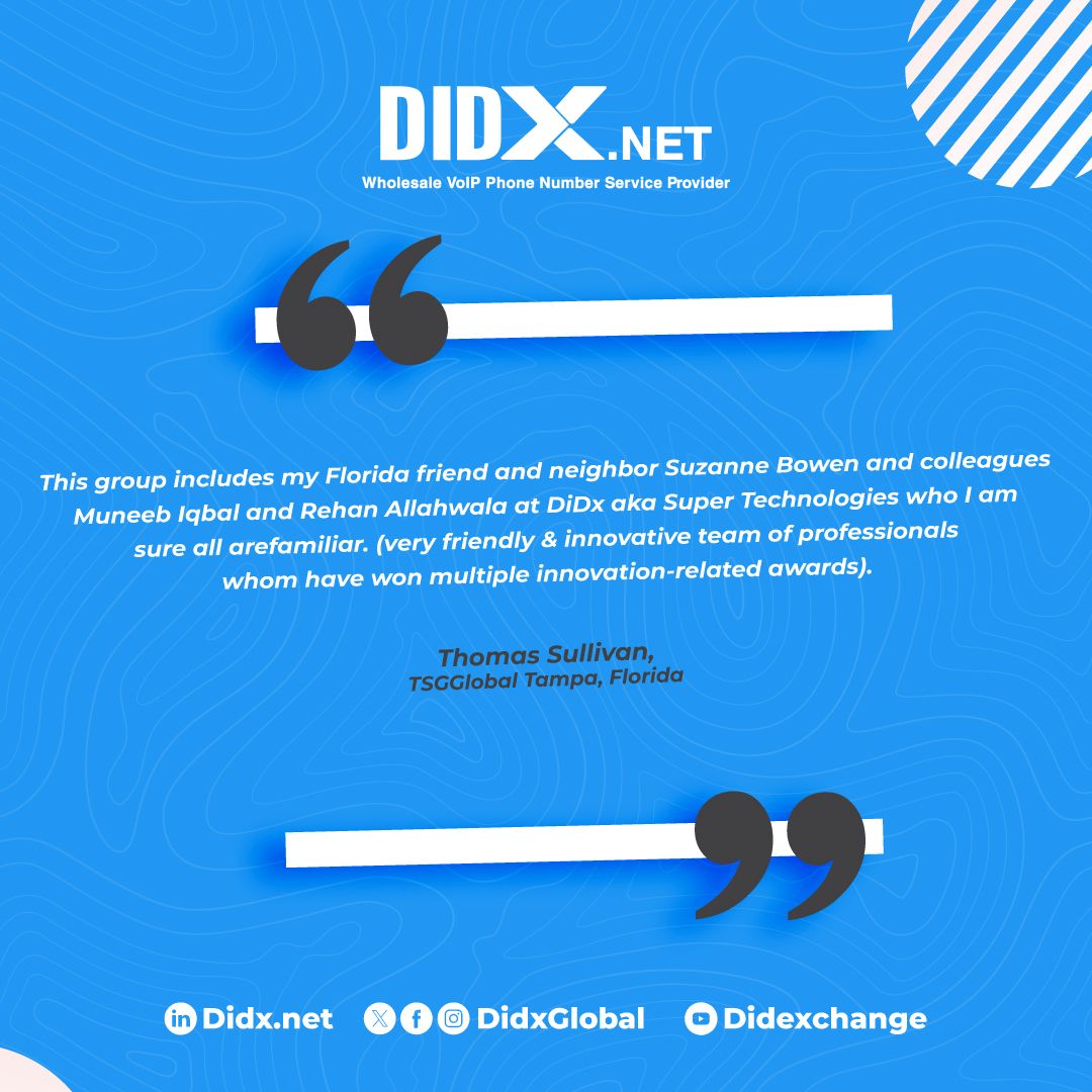 DIDx.net on LinkedIn: #didx #happycustomers #telecom DIDx.net on LinkedIn: #didx #happycustomers #telecom