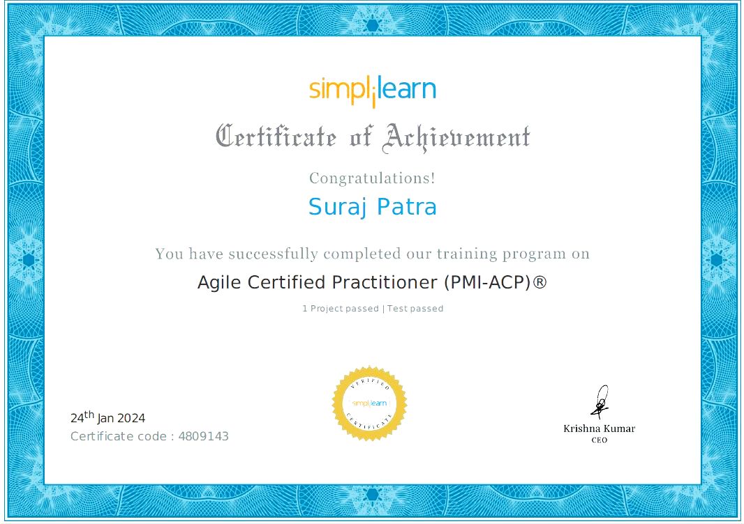 Suraj Patra on LinkedIn: #agilecertification #agilepractices # ... Suraj Patra on LinkedIn: #agilecertification #agilepractices # ...