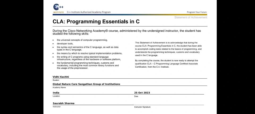 Vidhi Kachhi on LinkedIn: #cisco #cisconetworkingacademy #clanguage # ... Vidhi Kachhi on LinkedIn: #cisco #cisconetworkingacademy #clanguage # ...