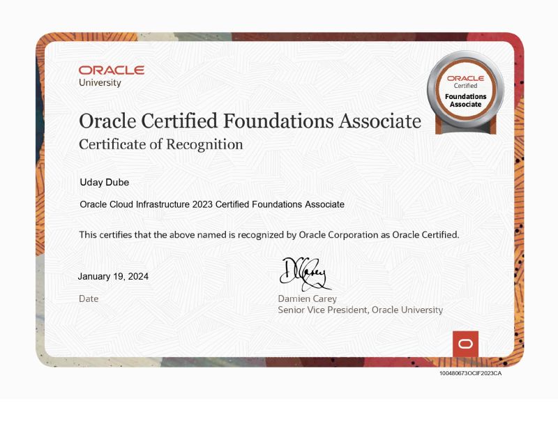 Uday Dube on LinkedIn: #oraclecloudinfrastructure Uday Dube on LinkedIn: #oraclecloudinfrastructure
