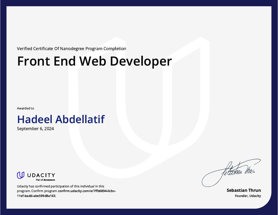 Graduated from Udacity Frontend Developer Program | Hadeel Abdellatif ... Graduated from Udacity Frontend Developer Program | Hadeel Abdellatif ...