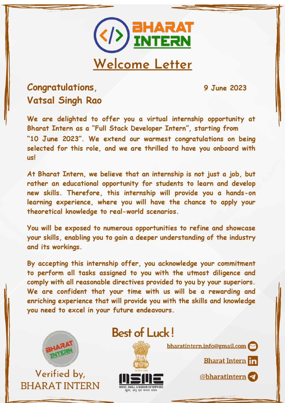 Vatsal Singh Rao on LinkedIn: #internshipopportunity # ... Vatsal Singh Rao on LinkedIn: #internshipopportunity # ...