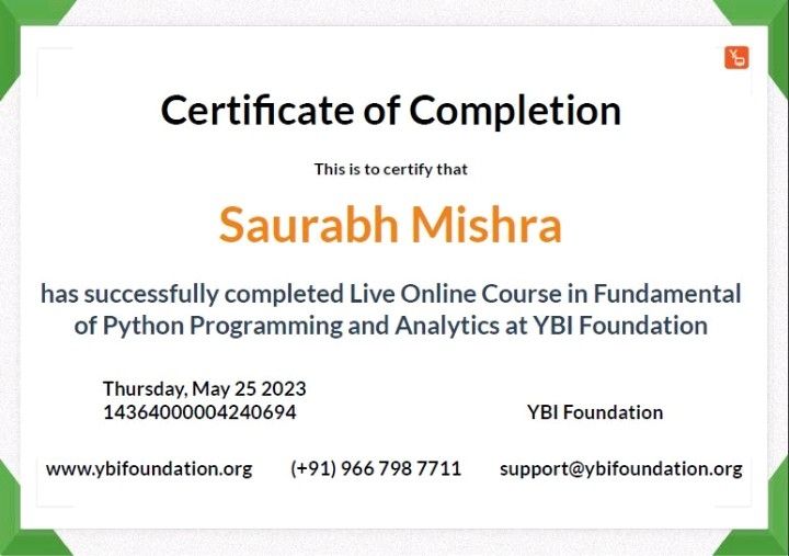 Saurabh Mishra on LinkedIn: #ybifoundation #dataanalytics #python Saurabh Mishra on LinkedIn: #ybifoundation #dataanalytics #python