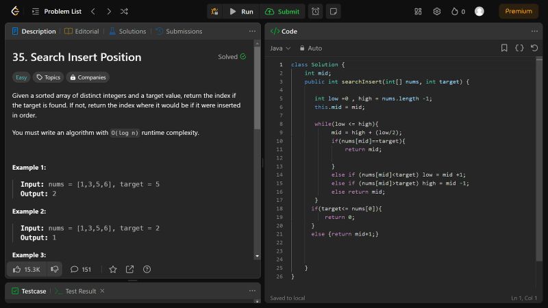 Resolved LeetCode problem with binary search | Om Prakash Sao posted on ... Resolved LeetCode problem with binary search | Om Prakash Sao posted on ...
