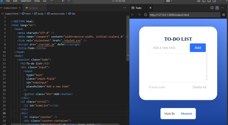 #javascript #html #css #frontenddevelopment #todolist | P. Dhanush Naidu #javascript #html #css #frontenddevelopment #todolist | P. Dhanush Naidu