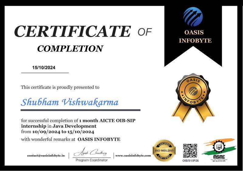 Shubham Vishwakarma on LinkedIn: #java #internship #gratitude #projects ... Shubham Vishwakarma on LinkedIn: #java #internship #gratitude #projects ...