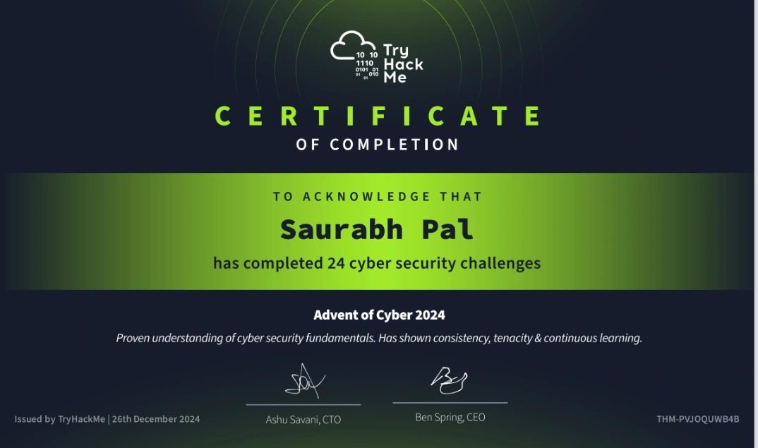 Saurabh P. on LinkedIn: #adventofcyber #cybersecurity #tryhackme # ... Saurabh P. on LinkedIn: #adventofcyber #cybersecurity #tryhackme # ...
