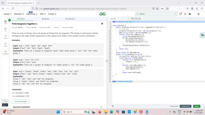 #gfg160 #gfg160 #dsa #java #anagrams #algorithmmastery #hashmaps ... #gfg160 #gfg160 #dsa #java #anagrams #algorithmmastery #hashmaps ...