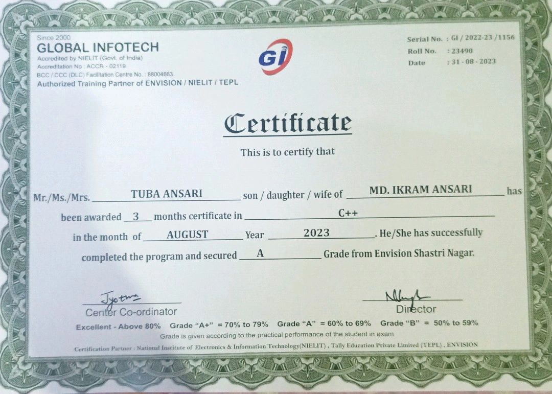 Tuba Ansari on LinkedIn: #cplusplus #oop #globalinfotech # ... Tuba Ansari on LinkedIn: #cplusplus #oop #globalinfotech # ...
