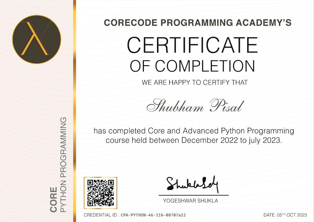 Shubham Pisal on LinkedIn: #python #programming Shubham Pisal on LinkedIn: #python #programming