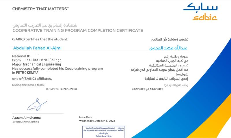 Abdullah Alajmi, CAPM®️, OSHA on LinkedIn: #sabic #petrokemya #coop ... Abdullah Alajmi, CAPM®️, OSHA on LinkedIn: #sabic #petrokemya #coop ...