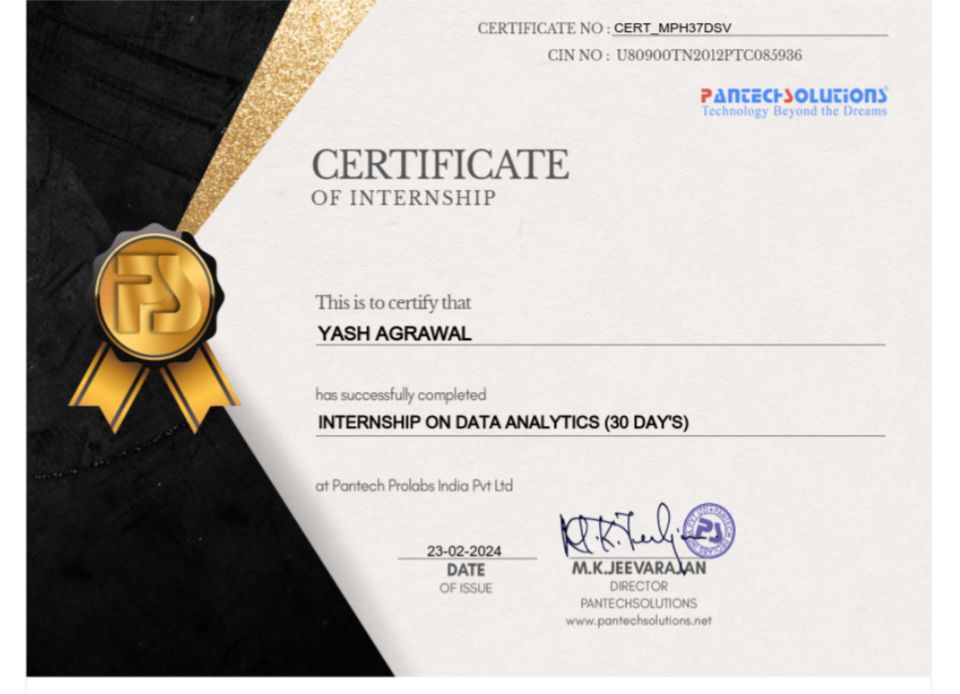 YASH AGRAWAL on LinkedIn: #dataanalytics #internship #learningjourney # ... YASH AGRAWAL on LinkedIn: #dataanalytics #internship #learningjourney # ...