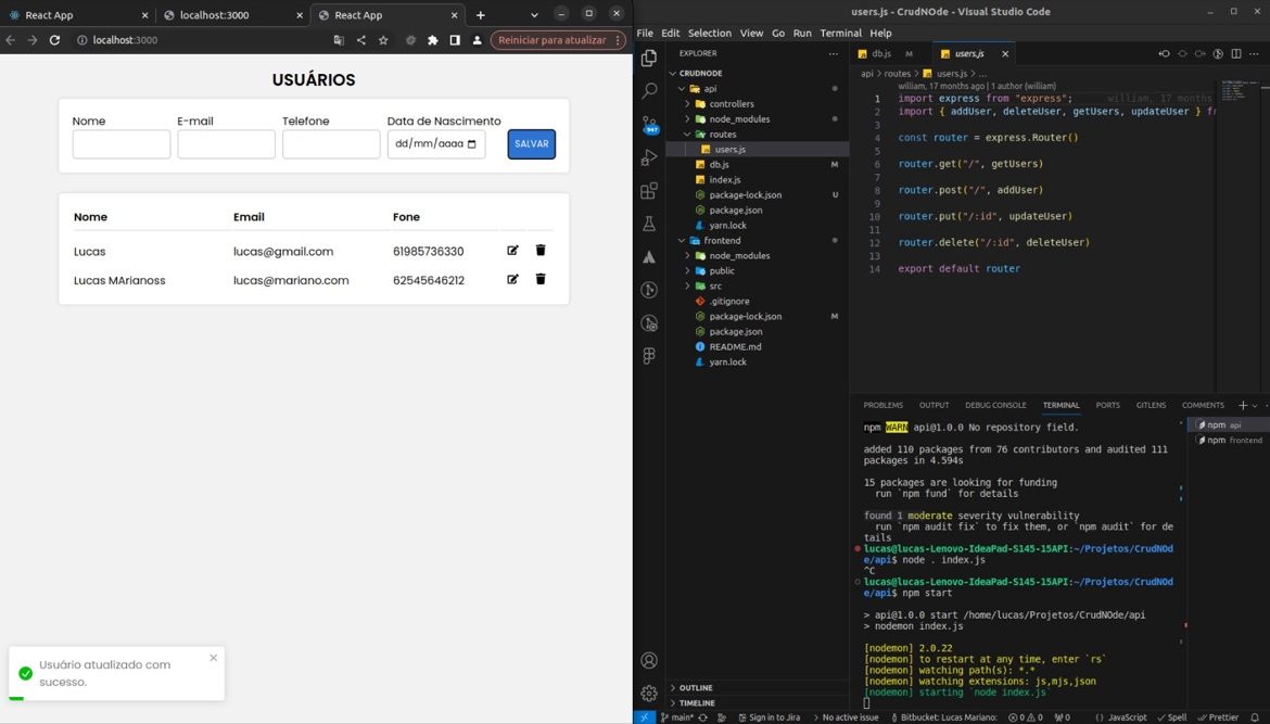 #nodejs #react #mysql #desenvedor #fullstack #frontend #backend | Lucas ... #nodejs #react #mysql #desenvedor #fullstack #frontend #backend | Lucas ...