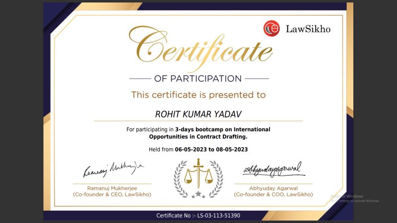 Rohit Kumar Yadav on LinkedIn: #bootcamp #lawsikho #placement Rohit Kumar Yadav on LinkedIn: #bootcamp #lawsikho #placement
