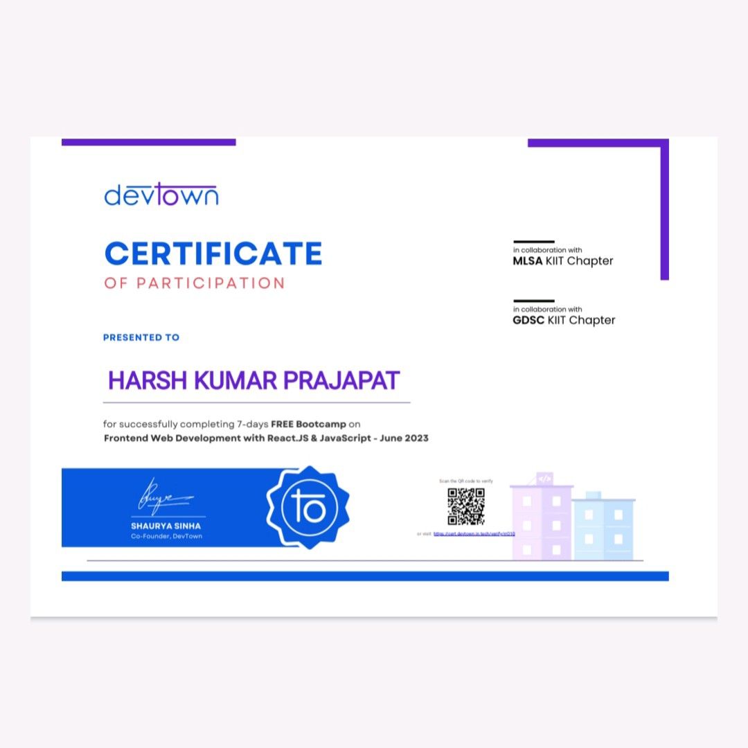 Harsh Kumar on LinkedIn: #javascript #devtown #reactjs #development Harsh Kumar on LinkedIn: #javascript #devtown #reactjs #development
