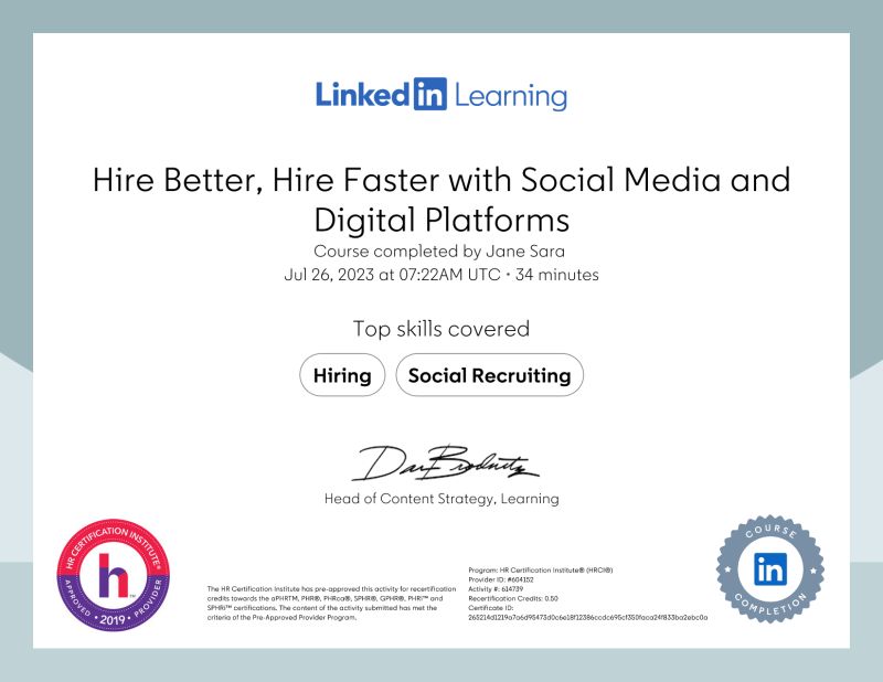 Janet Sara on LinkedIn: Certificate of Completion Janet Sara on LinkedIn: Certificate of Completion